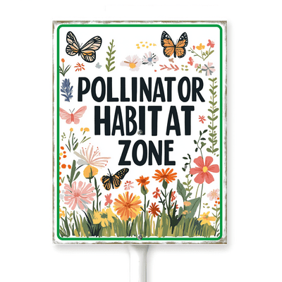 Kurmntregon Pollinator Habitat Zone Garden Sign With Stake Pollinator ...