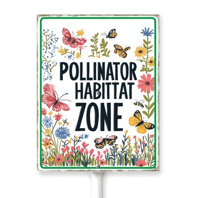 Kurmntregon Pollinator Habitat Zone Garden Sign With Stake Pollinator ...