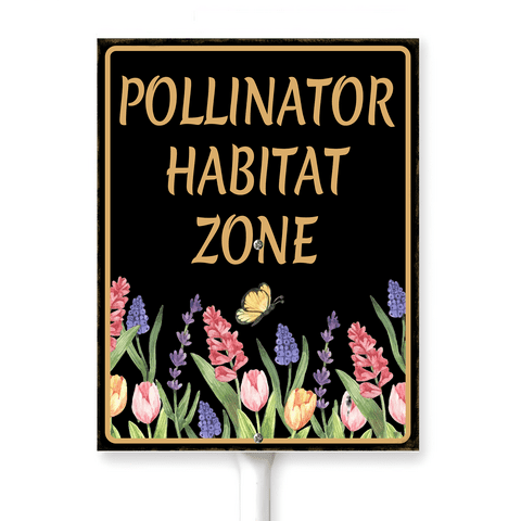 Kurmntregon Pollinator Habitat Zone Yard Sign With Stake No Mow Zone ...
