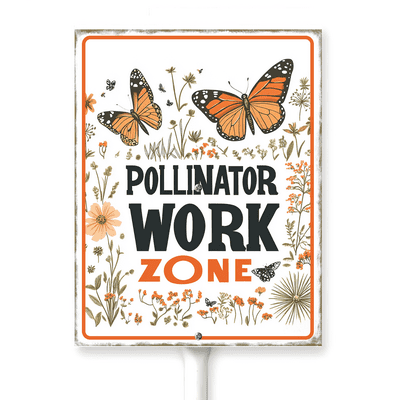 Kurmntregon Pollinator Work Zone Garden Sign With Stake Pollinator ...