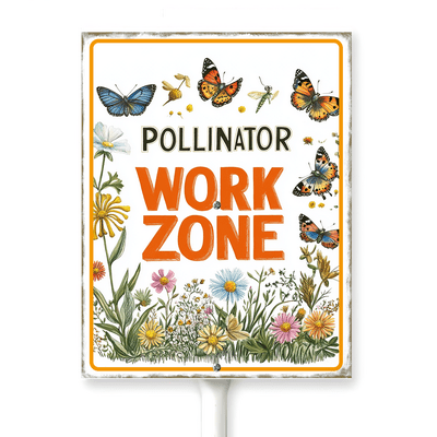 Kurmntregon Pollinator Work Zone Garden Sign With Stake Pollinator ...