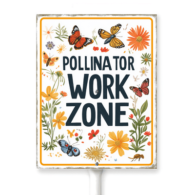 Kurmntregon Pollinator Work Zone Garden Sign With Stake Pollinator ...