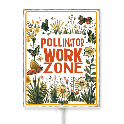 Kurmntregon Pollinator Work Zone Garden Sign With Stake Pollinator ...