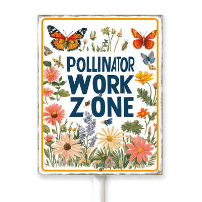 Kurmntregon Pollinator Work Zone Garden Sign With Stake Pollinator ...