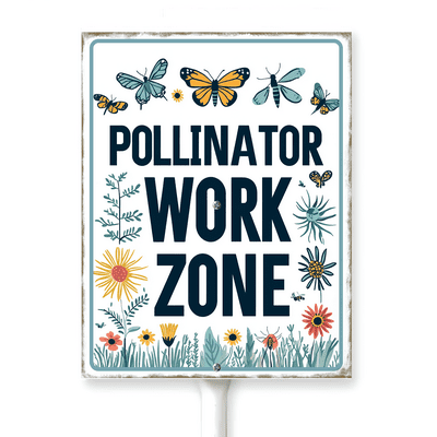 Kurmntregon Pollinator Work Zone Garden Sign With Stake Pollinator ...