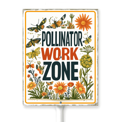 Kurmntregon Pollinator Work Zone Garden Sign With Stake Pollinator ...