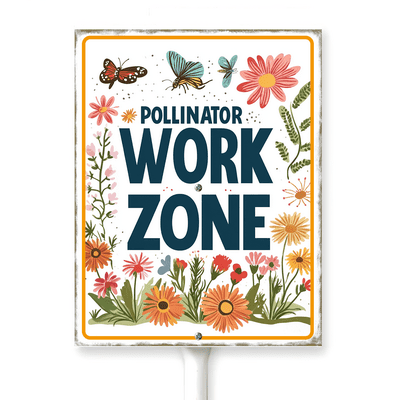 Kurmntregon Pollinator Work Zone Garden Sign With Stake Pollinator ...