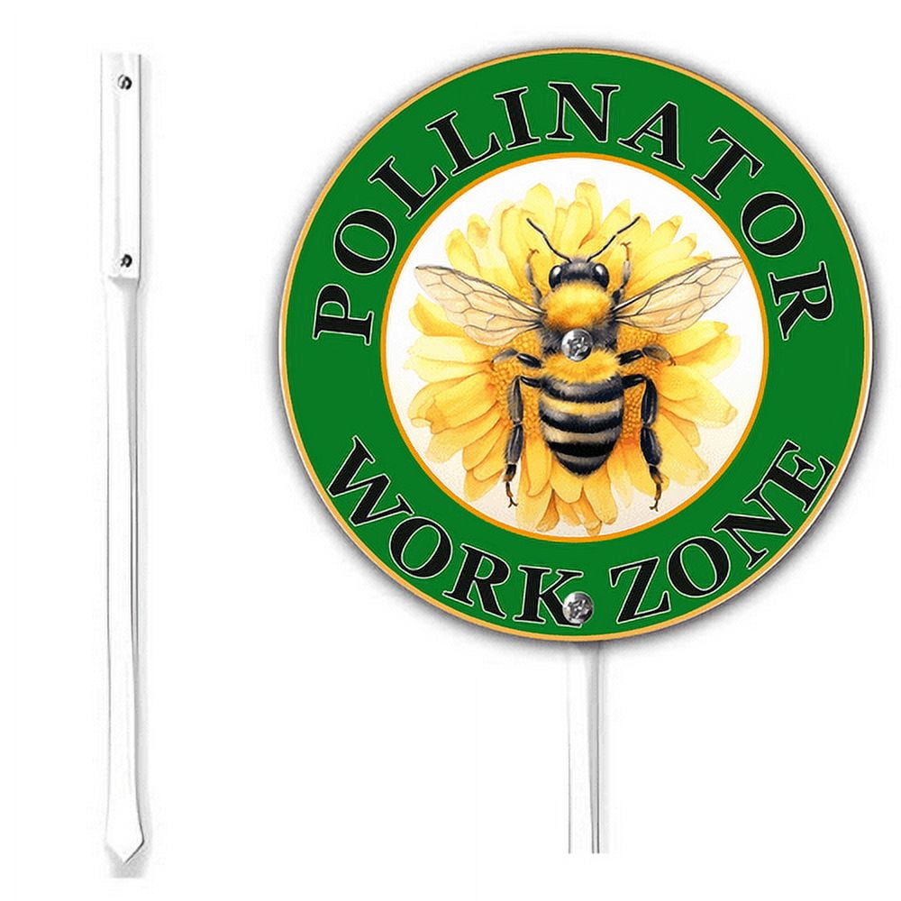 Kurmntregon Pollinator Work Zone Garden Sign With Stake Pollinator Work ...