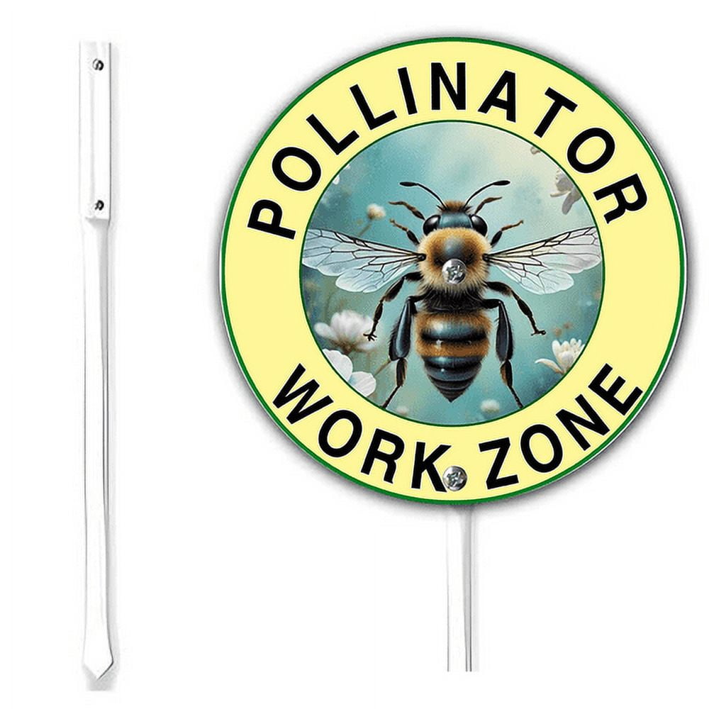 Kurmntregon Pollinator Work Zone Garden Sign With Stake Pollinator Work ...