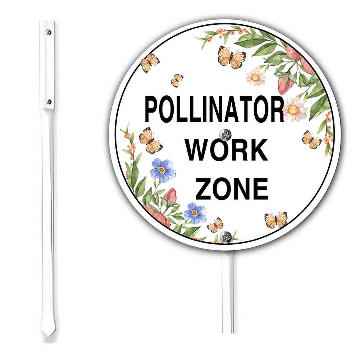 Kurmntregon Pollinator Work Zone Yard Sign With Stake Butterfly Lawn ...