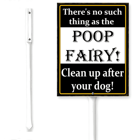 Kurmntregon Poop Fairy,Clean Up After Your Dog No Pooping Yard Sign ...
