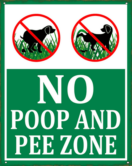 Kurmntregon No Poop And Pee Zone Dog Aluminum Sign No Pooping Dog Signs ...
