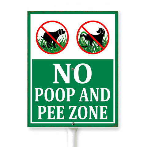 Kurmntregon No Poop And Pee Zone Dog Yard Sign With Stake No Pooping ...