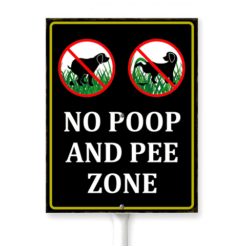 Kurmntregon No Poop And Pee Zone Sign With Stake No Dog Poop Sign For ...