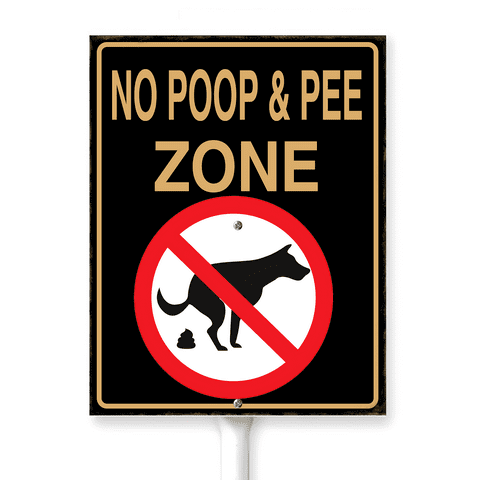 Kurmntregon No Poop & Pee Zone Sign With Stake No Pooping Dog Signs For ...