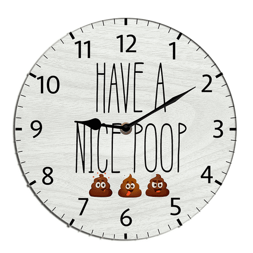Kurmntregon Poop Wall Clock Have a Nice Poop Wall Clock Bathroom Wall Clock Art Hanging Clocks ...