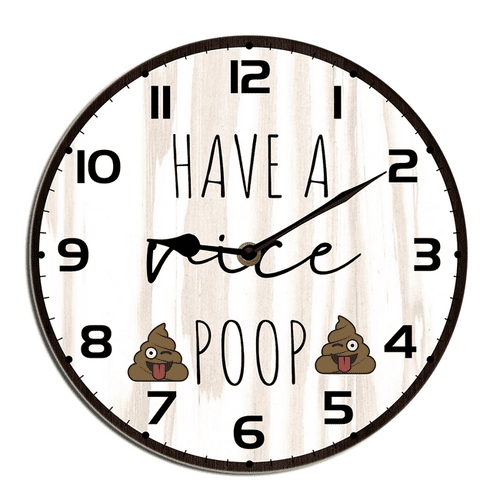 Kurmntregon Poop Wall Clock Have a Nice Poop Wall Clock Bathroom Wooden ...