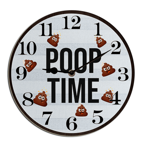 Kurmntregon Poop Wall Clock Poop Time Wall Clock Bathroom Wooden Clock ...