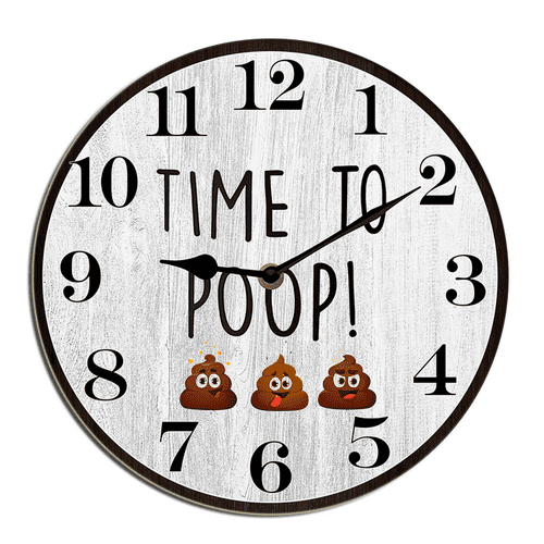 Kurmntregon Poop Wall Clock Time To Poop Wall Clock Bathroom Wall Clock ...