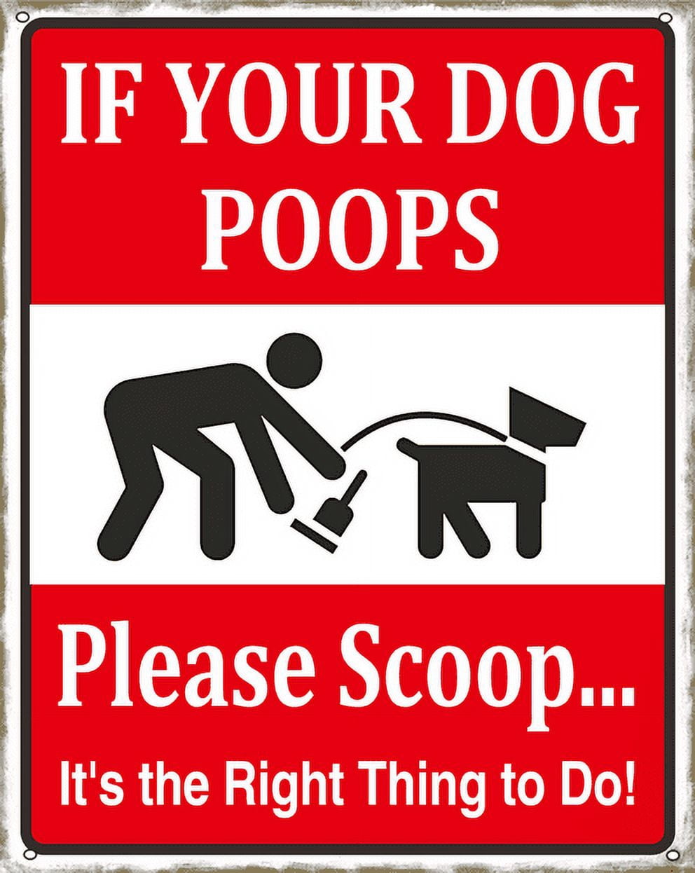 Kurmntregon If Your Do Poops You Scoop Aluminum Sign No Poop Zone Zoo ...