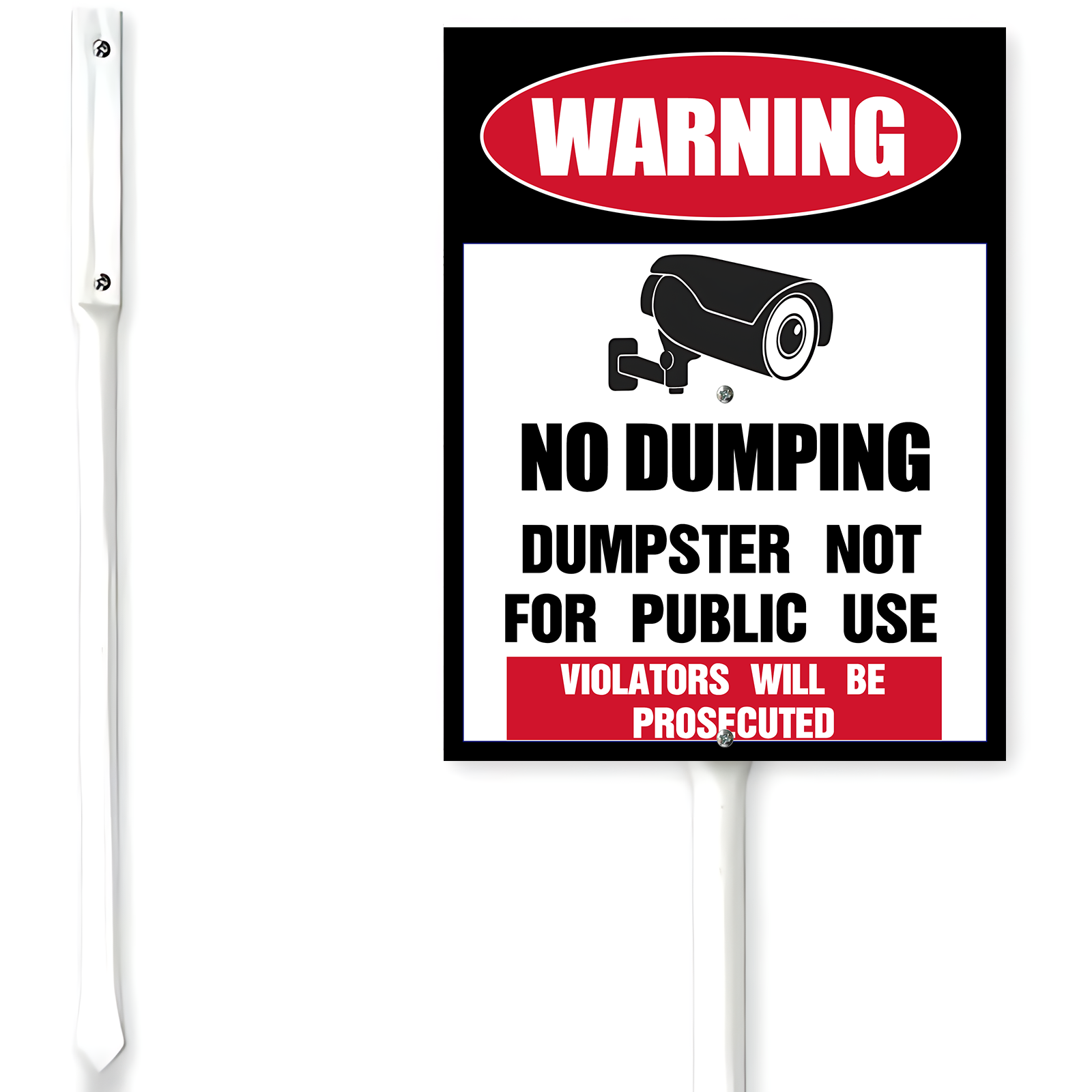 Kurmntregon Private Dumpster Sign With Stake No Dumping Sign Yard Sign ...