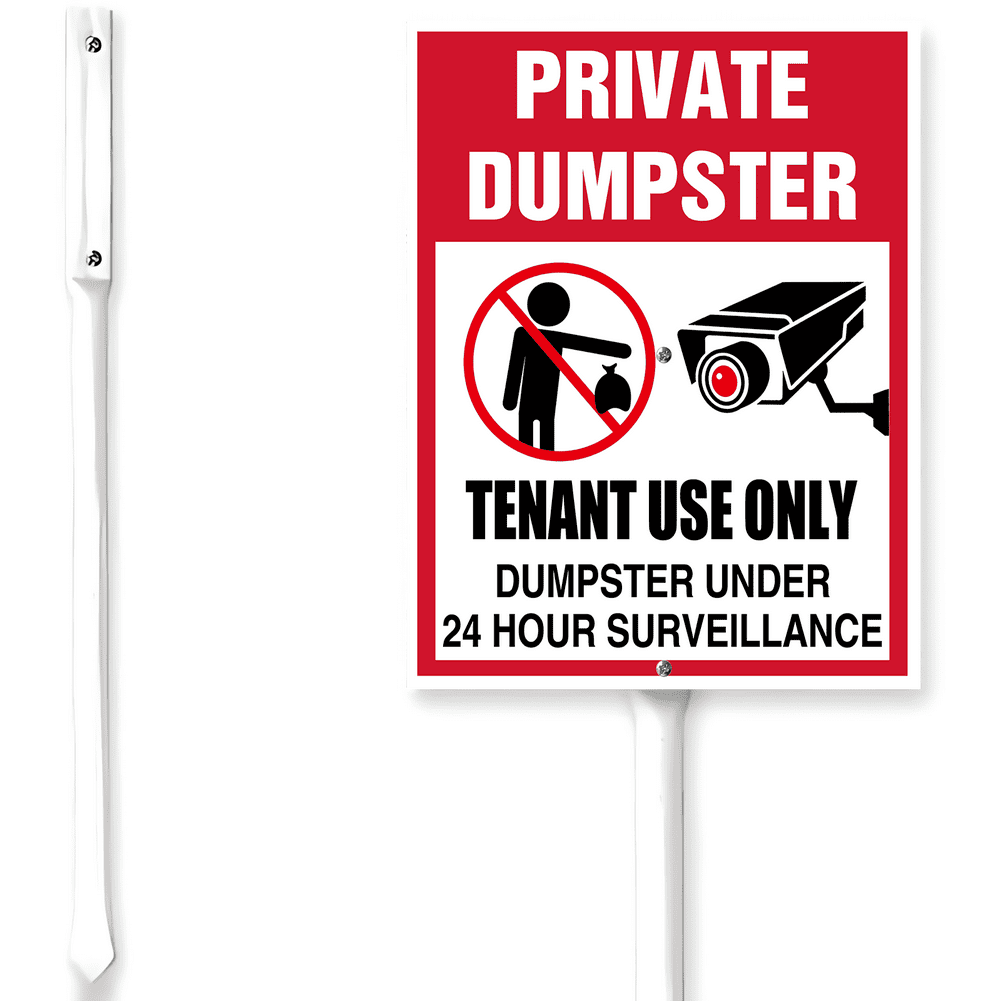 Kurmntregon Private Dumpster Sign With Stake Tenant Use Only Yard Sign ...