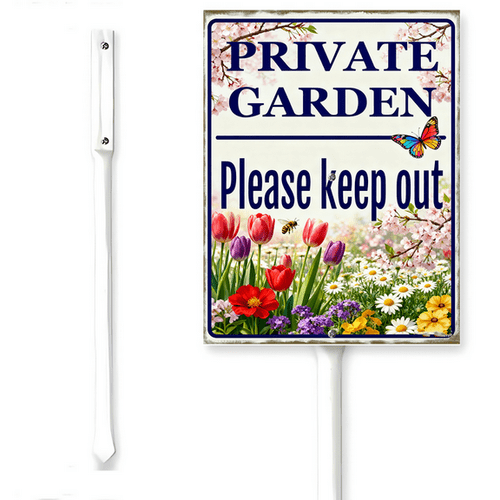 Kurmntregon Private Garden Please Keep Out Yard Sign With Stake Private ...
