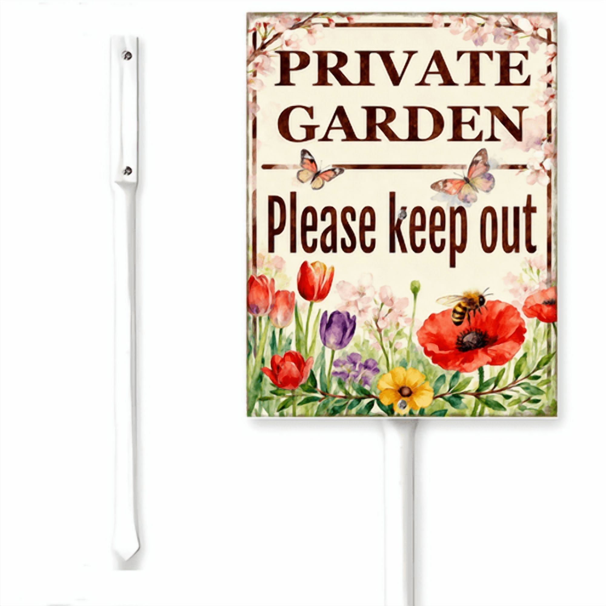 Kurmntregon Private Garden Please Keep Out Yard Sign With Stake Private ...
