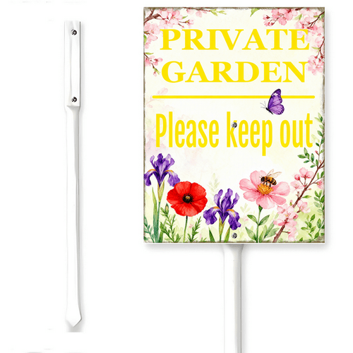 Kurmntregon Private Garden Please Keep Out Yard Sign With Stake Private ...