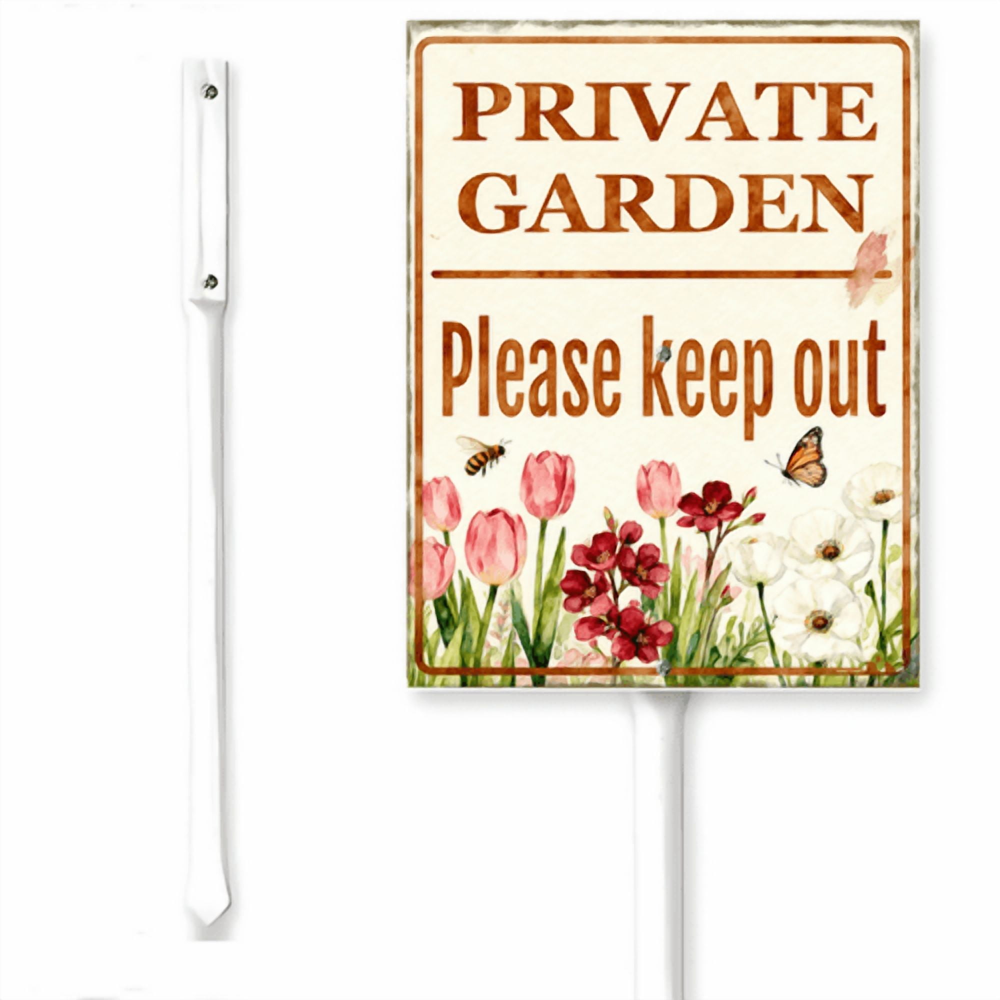 Kurmntregon Private Garden Please Keep Out Yard Sign With Stake No ...