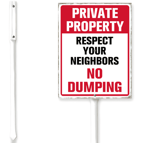 Kurmntregon Private Property No Dumping Yard Sign With Stake Respect ...