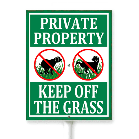 Kurmntregon Private Property Keep Off The Grass Yard Sign With Stake No ...