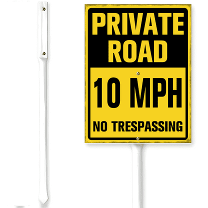 Kurmntregon Private Road 10 Mph No Trespassing Sign With Stake Slow ...