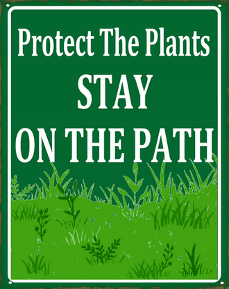 Kurmntregon Protect The Plants Stay On The Path Aluminum Sign Keep Off ...