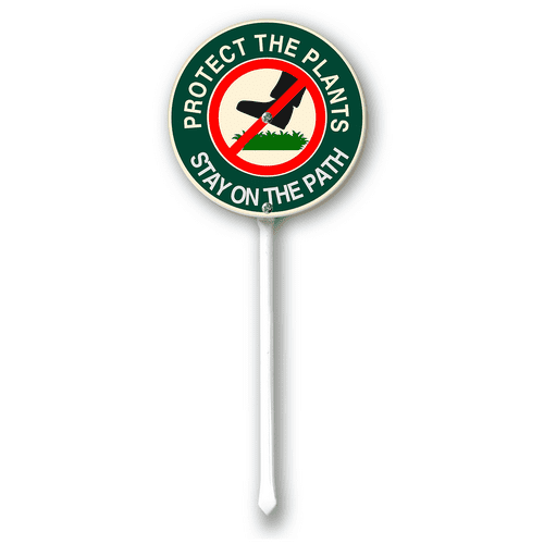 Kurmntregon Protect The Plants Sign With Stake Stay On The Path Yard ...