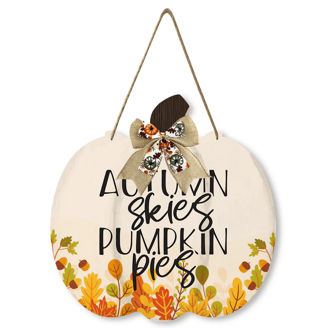 Kurmntregon Pumpkin Decor Wooden Autumn Skies Pumpkin Pies Pies Home ...