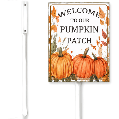 Kurmntregon Pumpkin Patch Sign With Stake Welcome To Our Pumpkin Patch ...