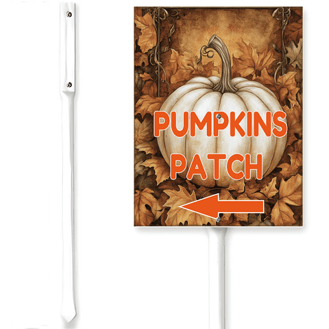 Kurmntregon Pumpkins Patch Sign With Stake Left Arrow Indicates Farm ...