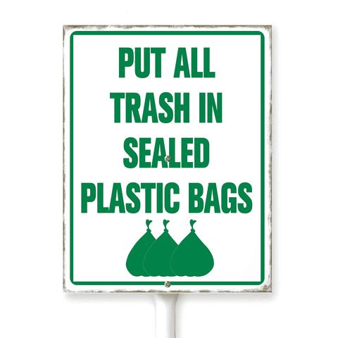 Kurmntregon Put All Trash In Sealed Plastic Bags Yard Sign With Stake ...