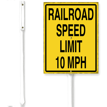 Kurmntregon Railroad Speed Limit 10mph Sign With Stake Slow Down ...