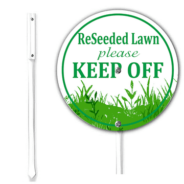 Kurmntregon Reseeded Lawn Please Keep Off Yard Sign With Stake No ...