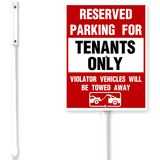 Kurmntregon Reserved Parking For Tenants Only Sign With Stake Tenants ...