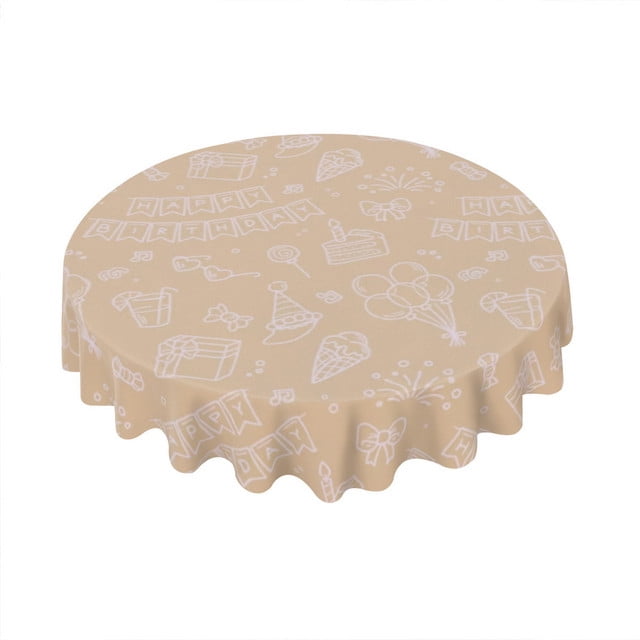 Kurmntregon Round Table Cloth For Birthday 60inch Line Birthday ...