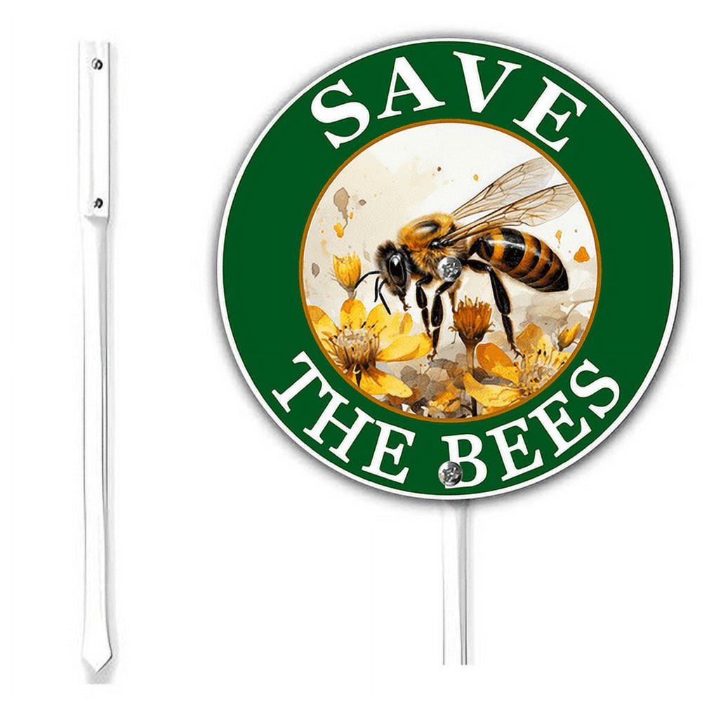 Kurmntregon Save The Bees Garden Sign With Stake Save The Bees Yard ...