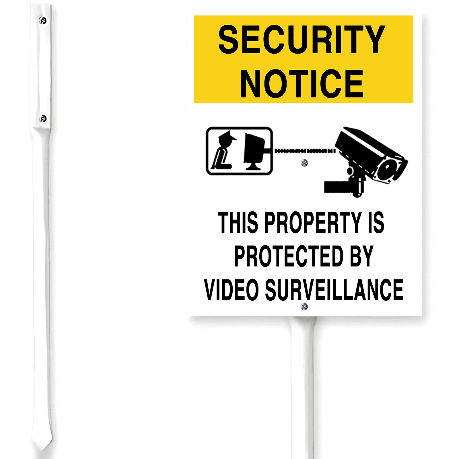 Kurmntregon Security Notice Property Sign With Stake Caution Warning ...