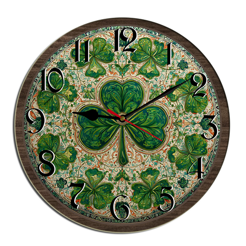Kurmntregon Shamrock Wall Clock St. Patrick's Day Irish Fresh Spring ...