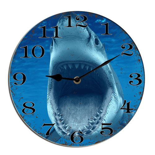 Kurmntregon Shark Attack Underwater Wall Clock Animal Silent Non ...