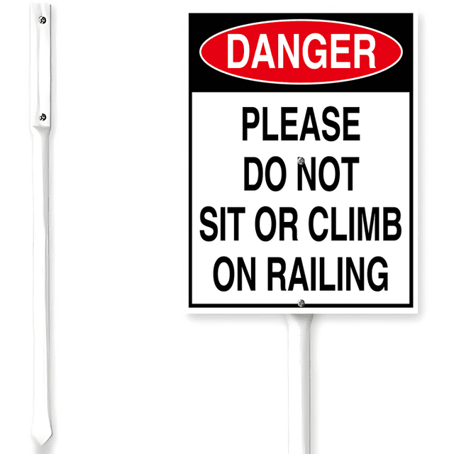 Kurmntregon Do Not Sit Or Climb On Railing Yard Sign With Stake No ...