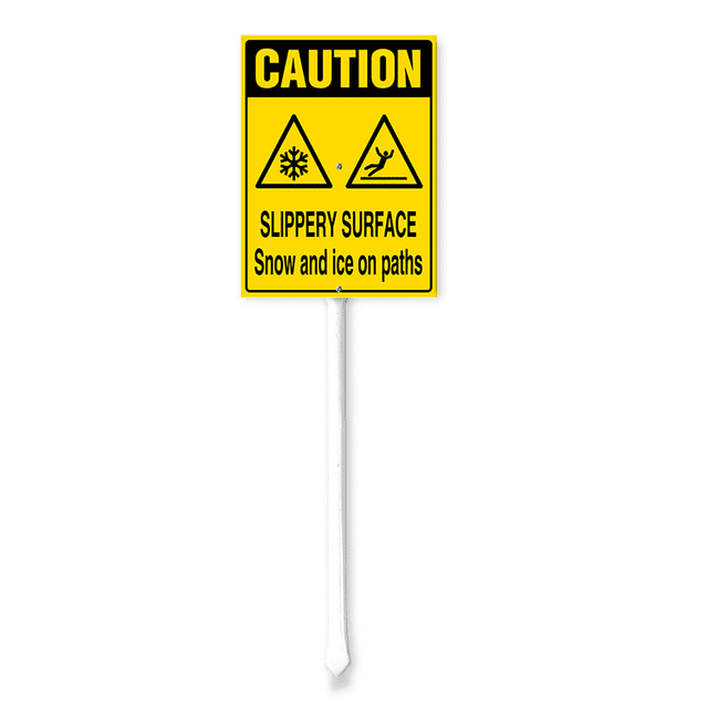 Kurmntregon Slippery Surface Snow And Ice On Paths Yard Sign With Stake ...