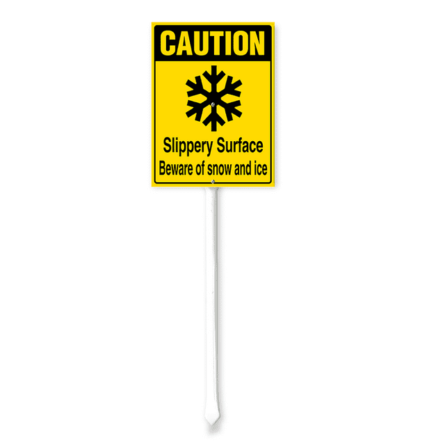 Kurmntregon Slippery Surface Snow And Ice On Paths Yard Sign With Stake ...